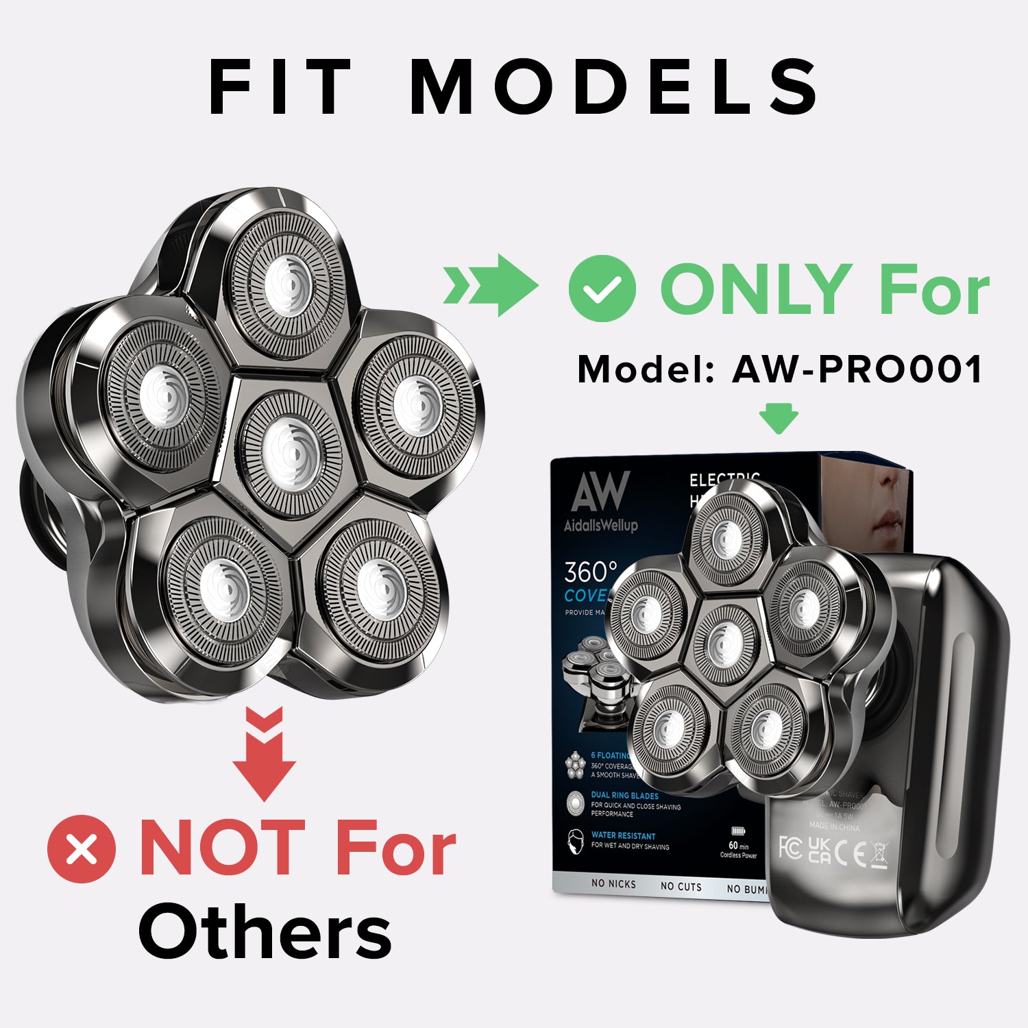 AidallsWellup 6D Blade Refills, 𝐎𝐍𝐋𝐘 𝐟𝐨𝐫 𝐌𝐨𝐝𝐞𝐥: 𝐀𝐖-𝐏𝐑𝐎𝟎𝟎𝟏, for Aidalls ...